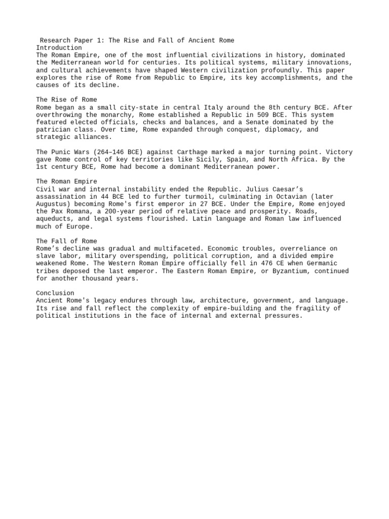 The Rise and Fall of Ancient Rome | PDF