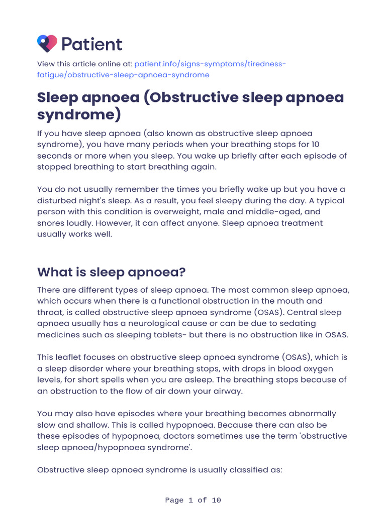 Understanding Obstructive Sleep Apnoea | PDF | Sleep Apnea | Apnea