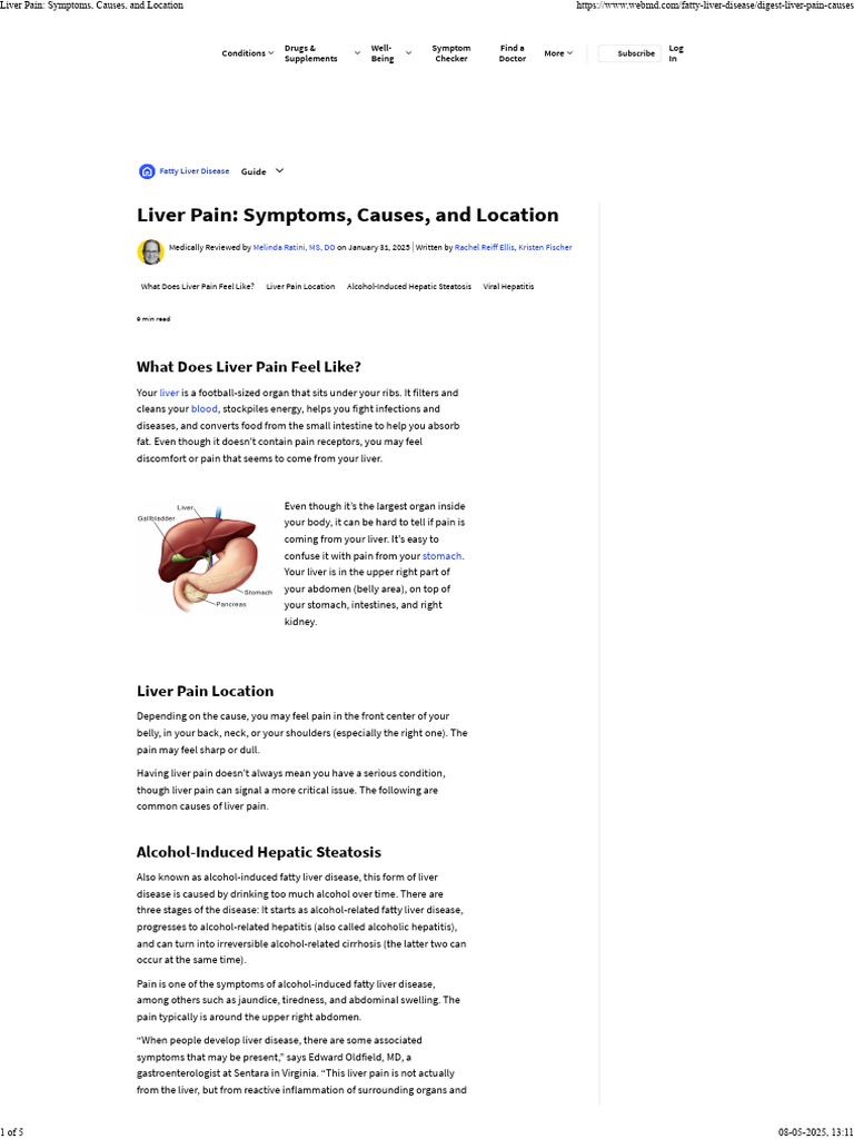 Liver Pain_ Symptoms, Causes, and Location | PDF | Hepatitis | Cirrhosis