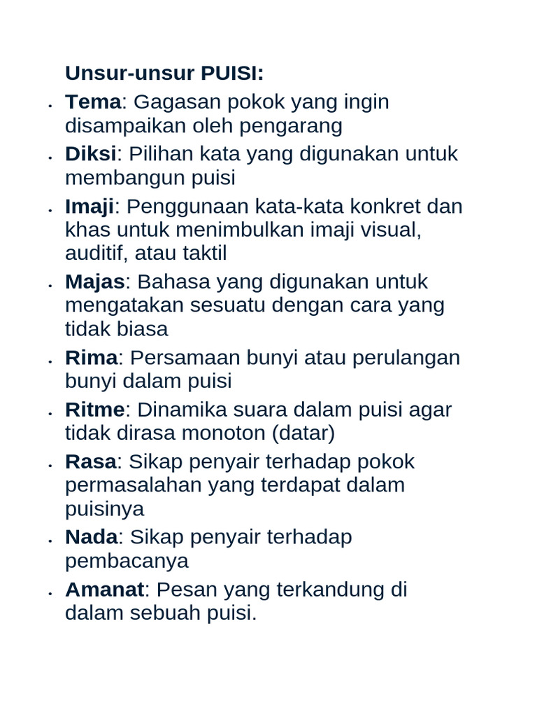 Unsur-Unsur dalam Puisi dan Maknanya | PDF