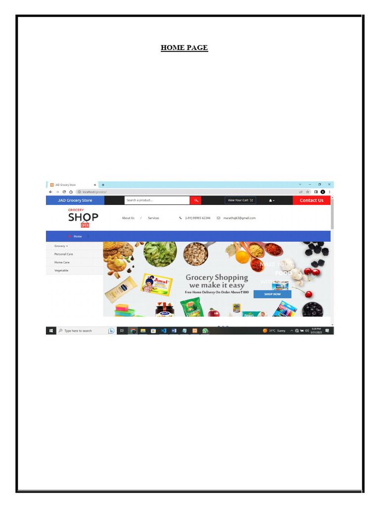 Grocery Shopping System Protoytype | PDF