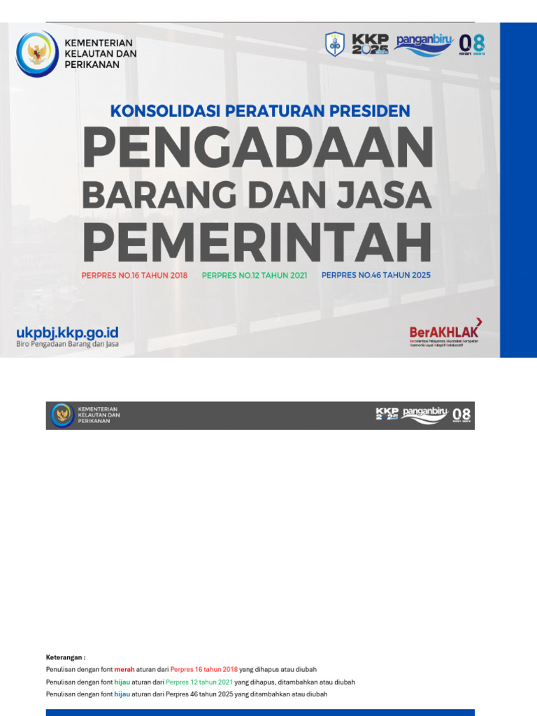 Konsolidasi Perpres 46 Tahun 2025 Pengadaan Barang Jasa Pemerintah | PDF