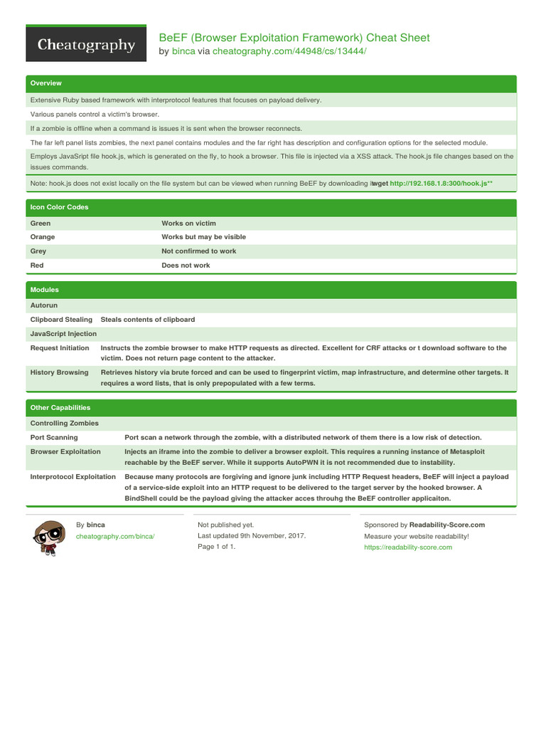 Beef Browser Exploitation Framework | PDF | Java Script | Software