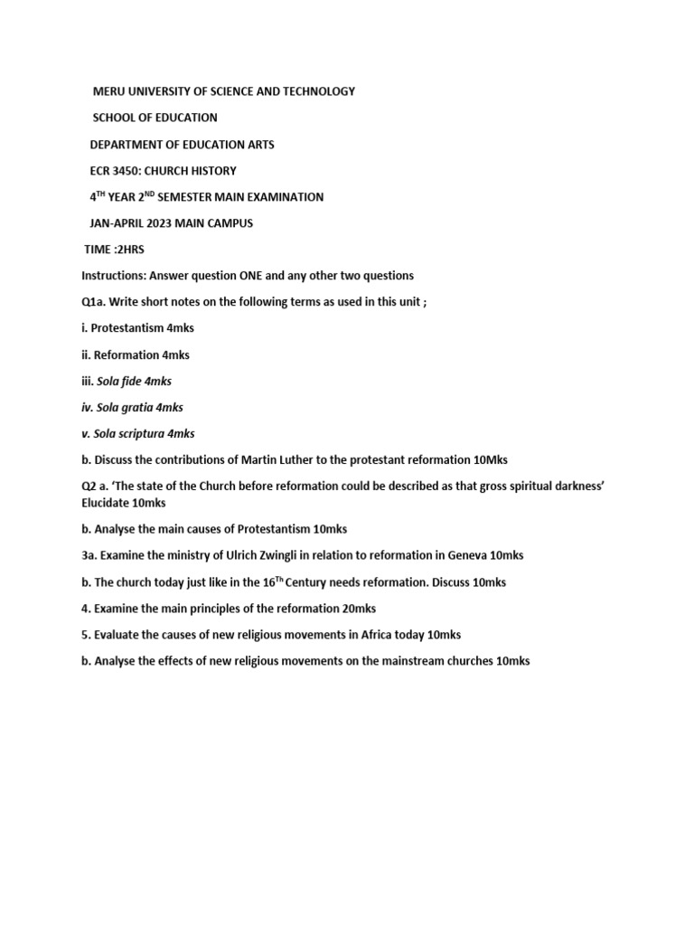 Ecr 3450 Church History | PDF