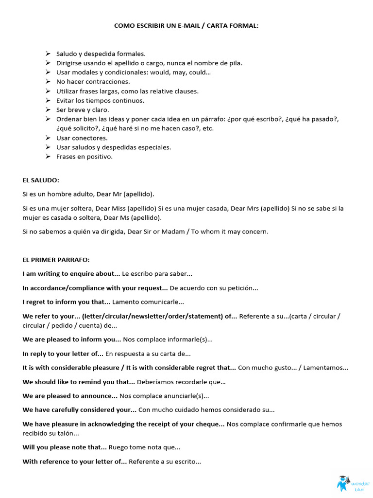 Como Escribir Un Email Formal | PDF