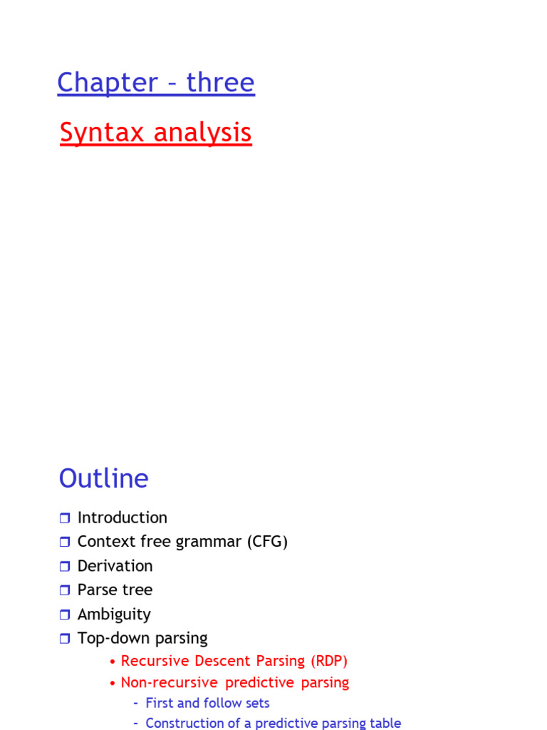 Chapter – three | PDF | Parsing | Syntax