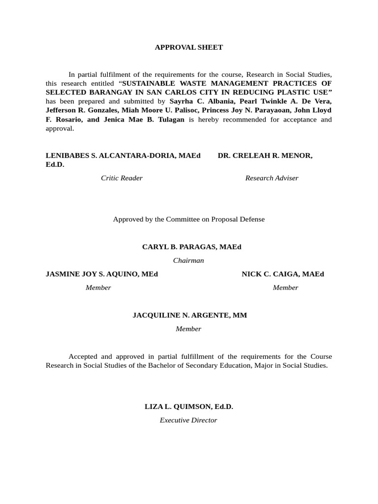 Approval Sheet | PDF