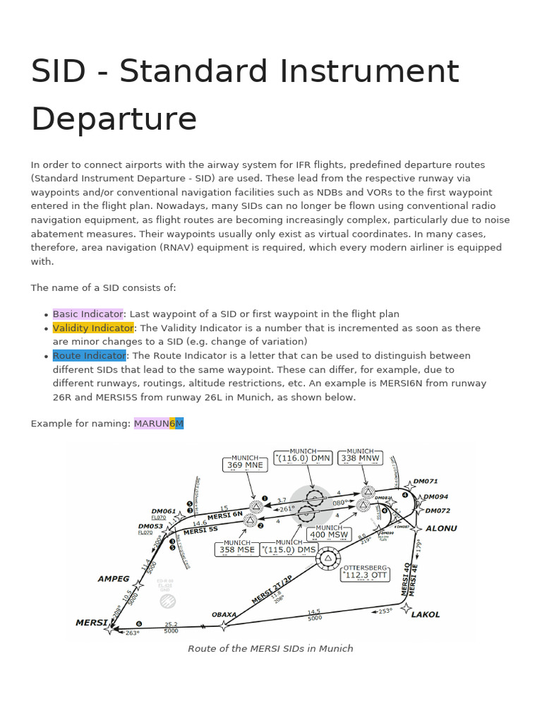 Sid Standard Instrument Departure | PDF | Transport | Aeronautics