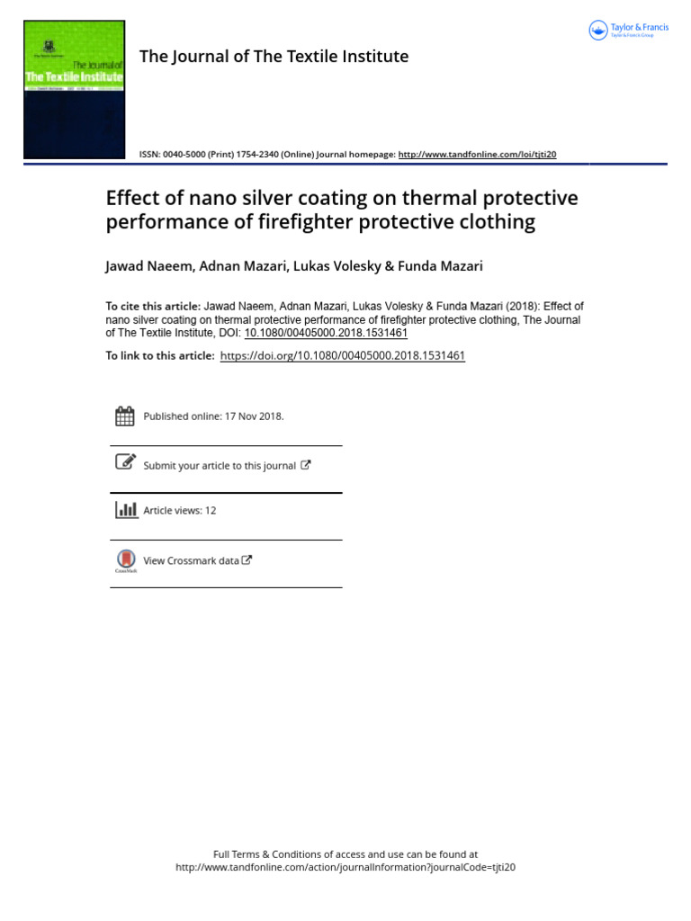 Effect of Nano Silver Coating On Thermal | PDF | Polymers | Sputtering