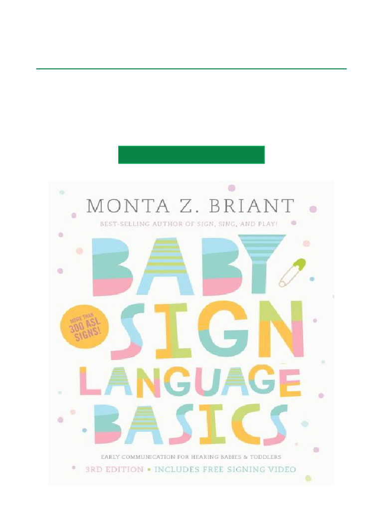 Baby Sign Language Basics Early Communication For Hearing Babies and ...