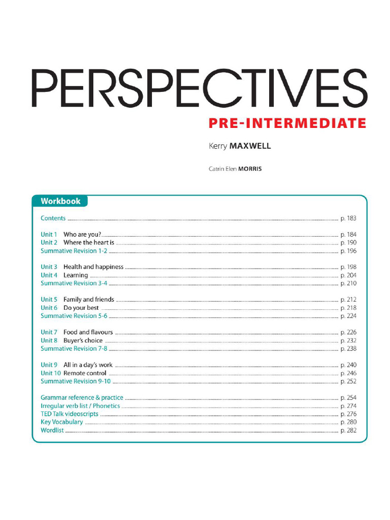 Perspective Pre Intermediate WB | PDF