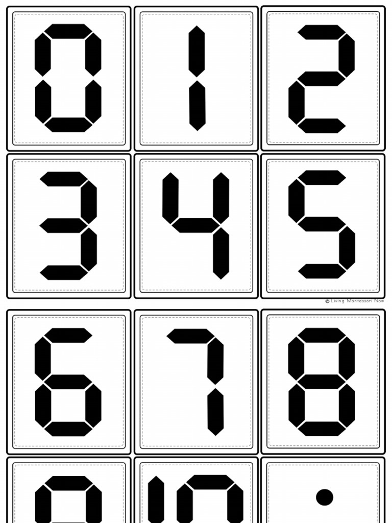 Digital Clock Numbers Printable | PDF