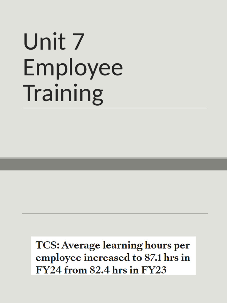 unit 7 Training & development | PDF | Educational Technology | Point Of Sale