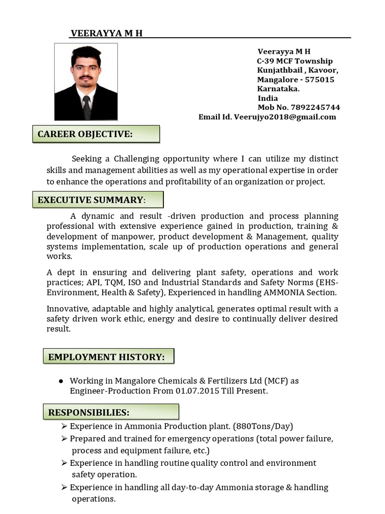 Veerayya Production Engineer For UK Aromatics | PDF