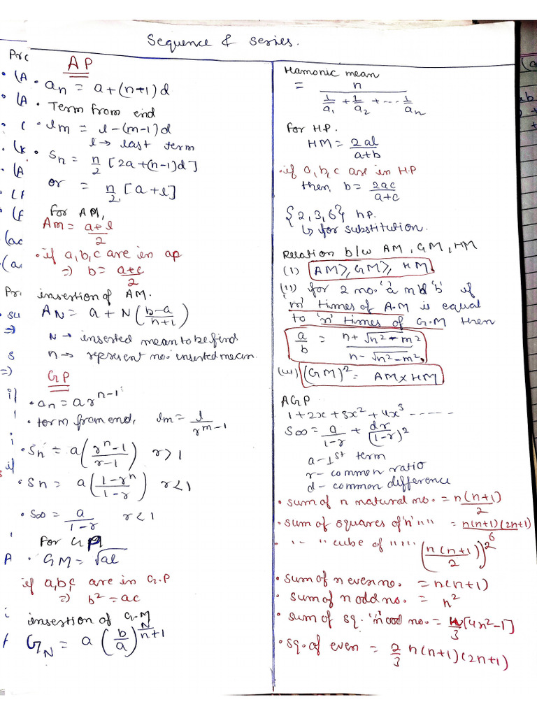 Nda Sequence Series Formula Sheet | PDF