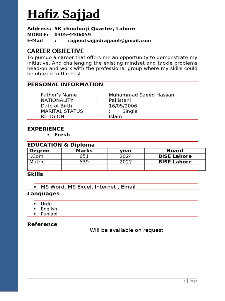 Afshan CV | PDF