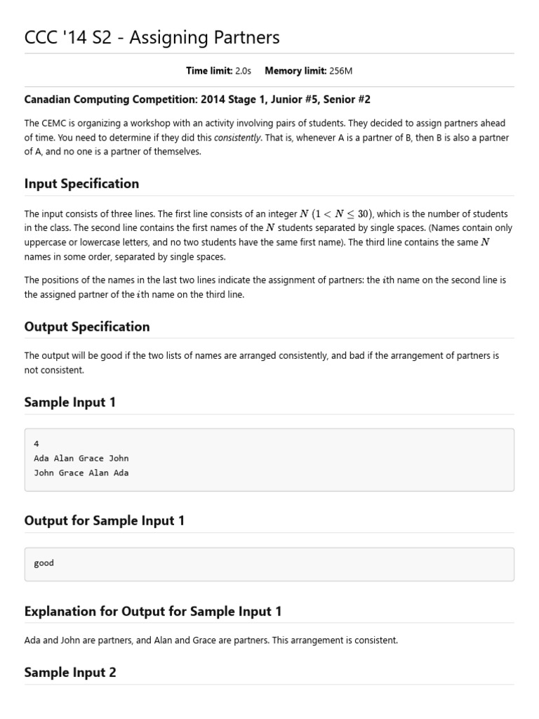 Partner Assignment Consistency Check | PDF