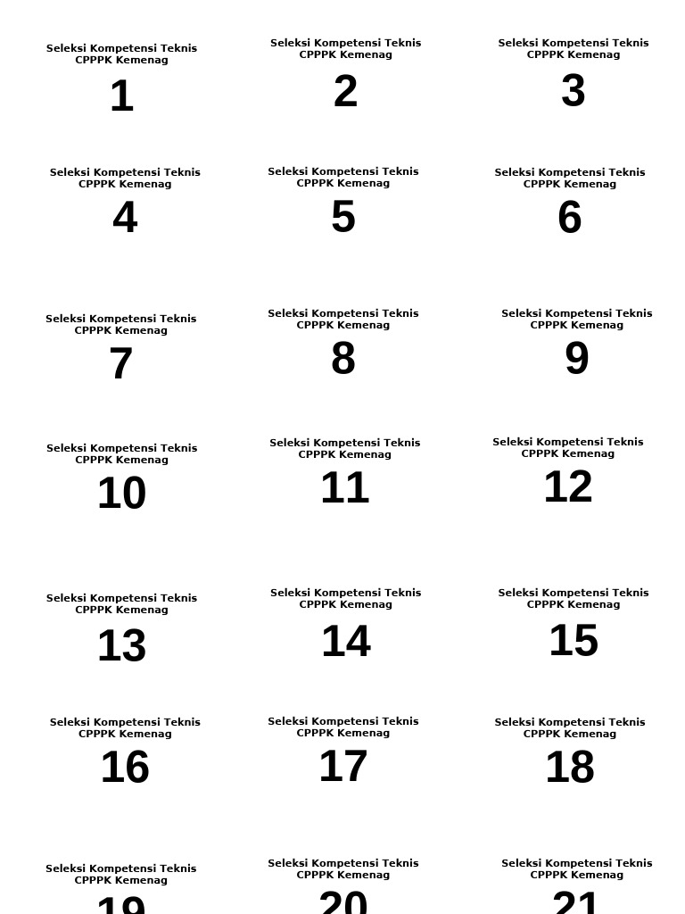 FORMAT NOMOR MEJA | PDF