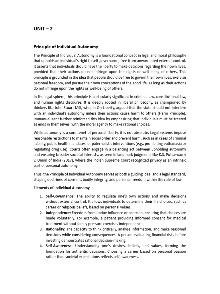 Criminal Unit 2 | PDF | Autonomy | Liberty