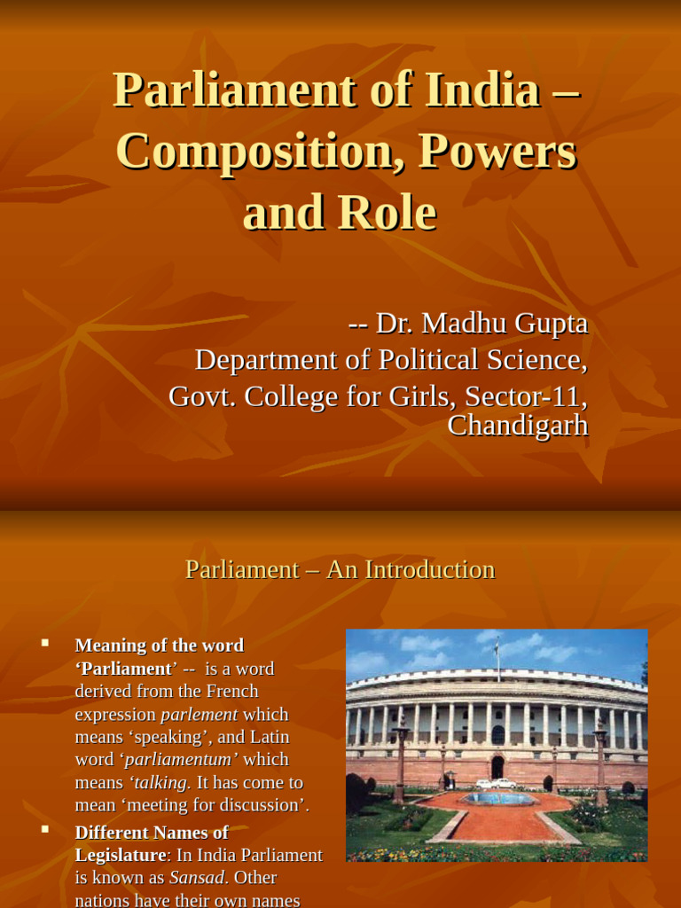 Parliament " Composition, Powers and Role | PDF | Committee | Government