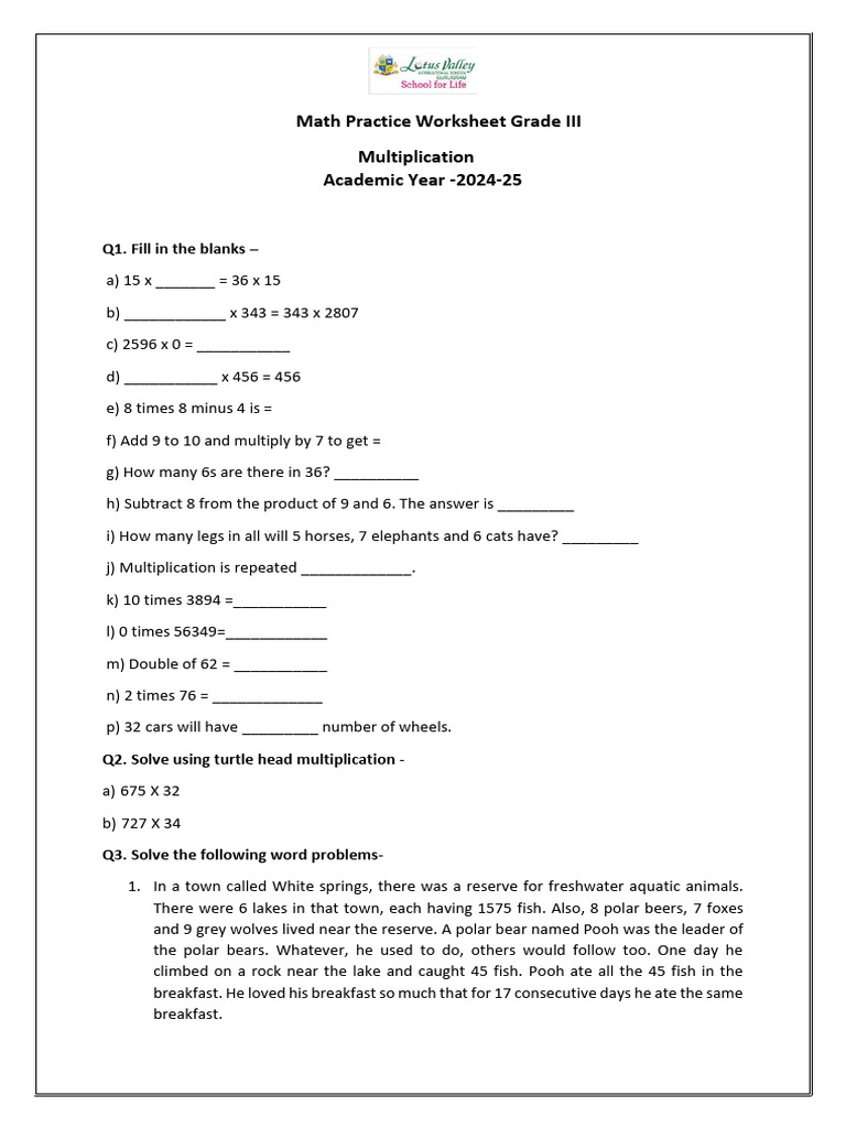 Maths Multiplication 2 | PDF
