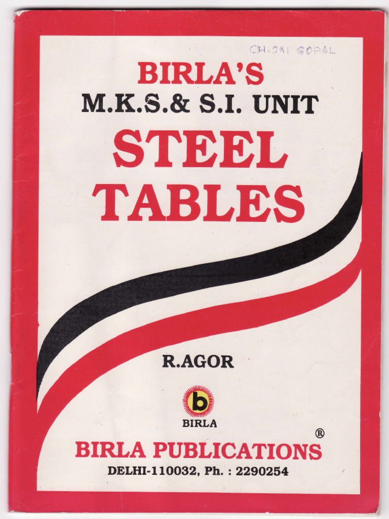 Steel Tables | PDF | Mechanical Engineering