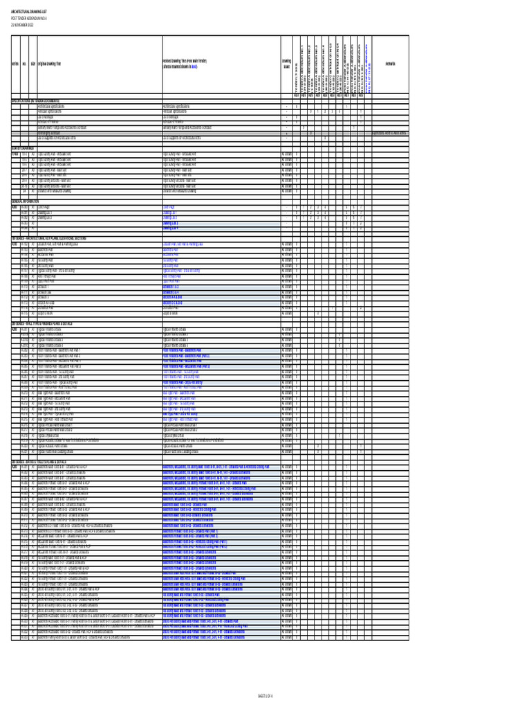 Architectural Drawing List Addendum 4 | PDF | Wall | Precast Concrete