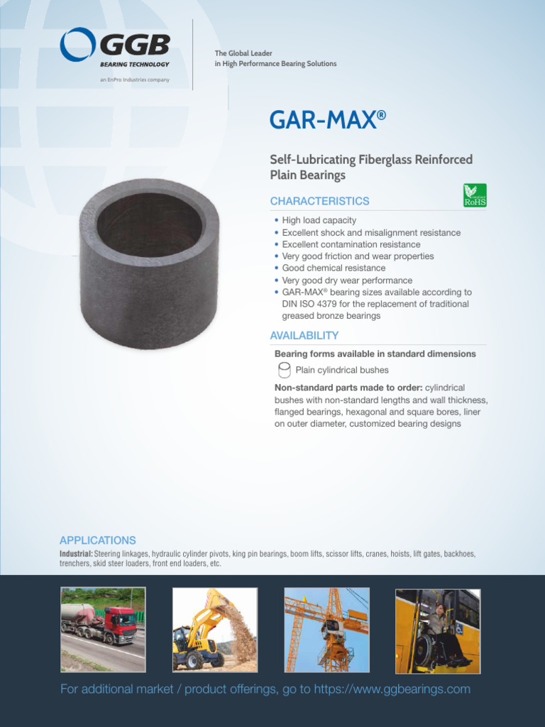 GAR-MAX® High Performance Bearings | PDF | Bearing (Mechanical) | Friction