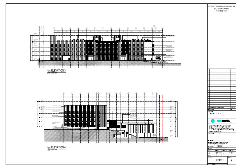 157 - A111 - Elev 3 & 4 - R1 (PTA1) | PDF | Building Technology | Building