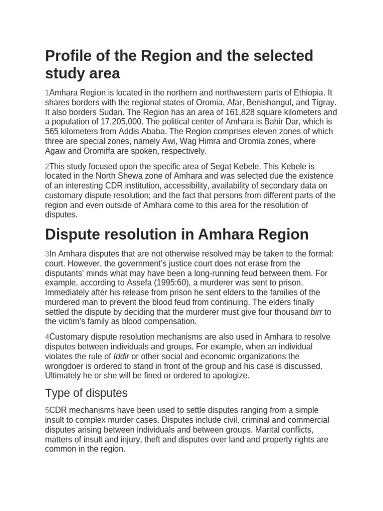 Profile of The Region and The Selected Study Area | PDF
