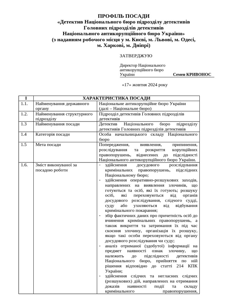 Profil Posady Detektyv 10p | PDF