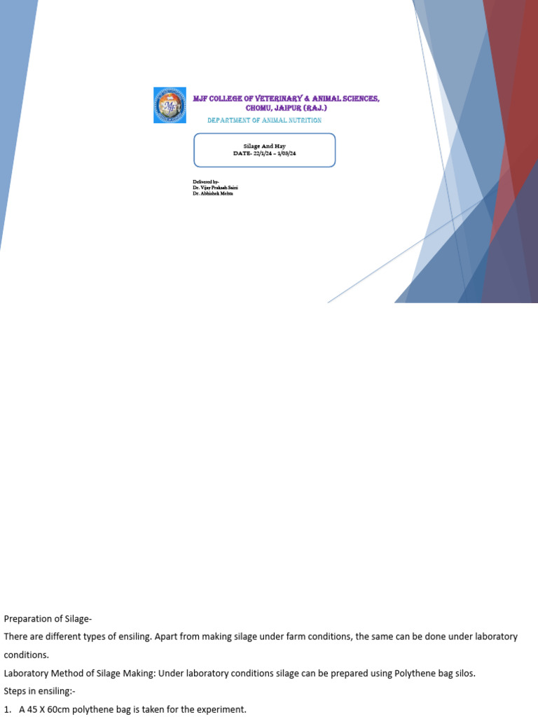 1716972822.12. Silage and Hay - Compressed | PDF | Hay | Nitrate