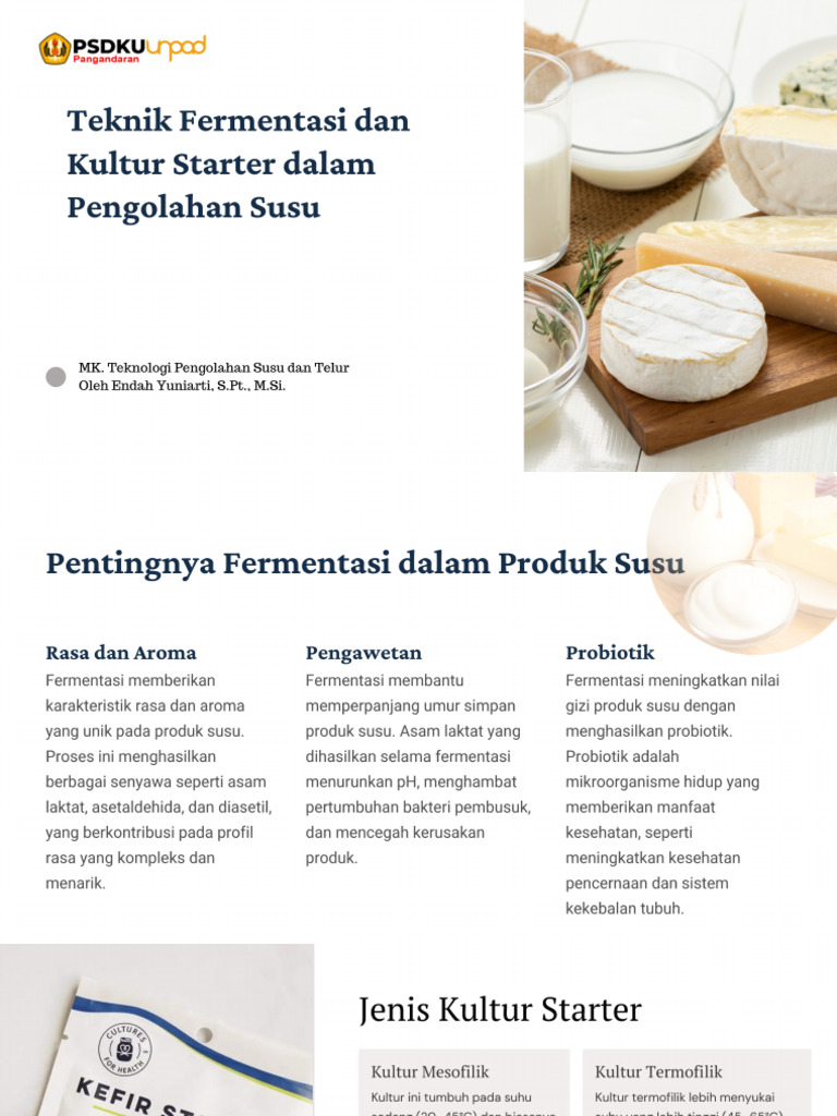 Teknik Fermentasi Dan Kultur Starter Dalam Pengolahan Susu | PDF