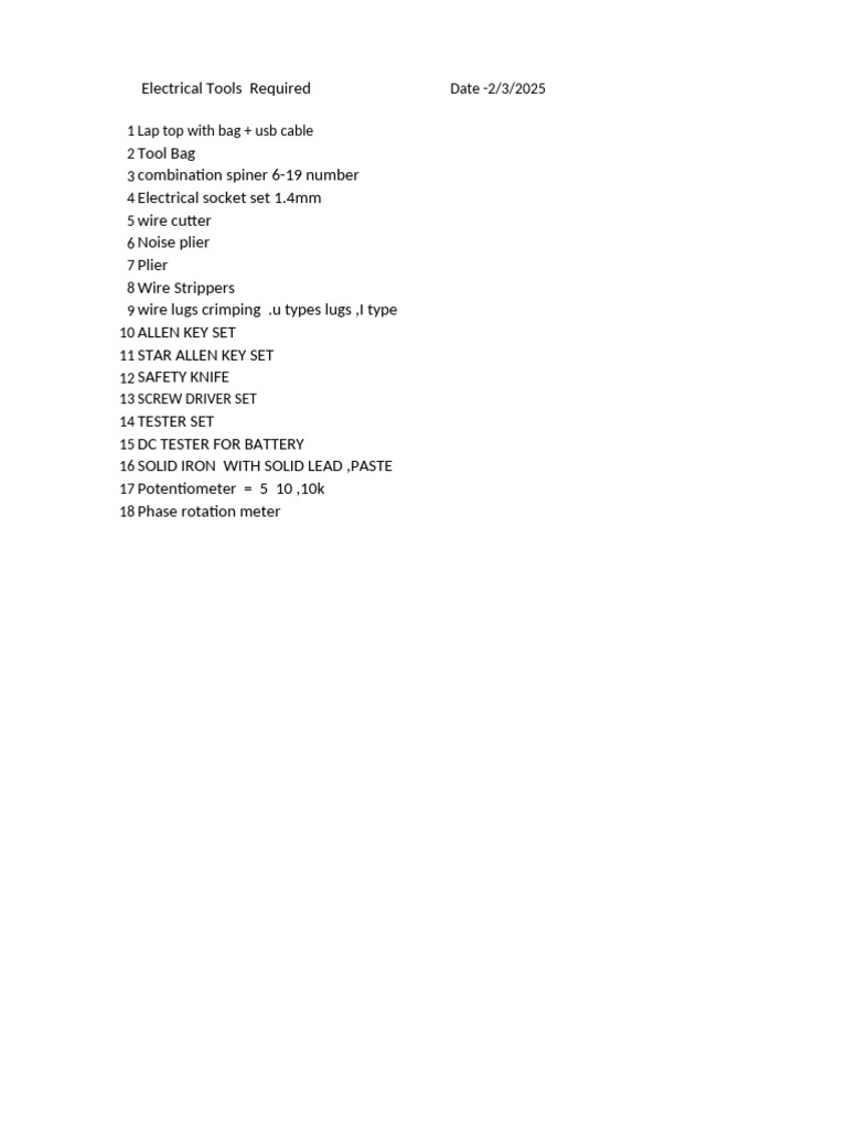 Electrical Tool | PDF