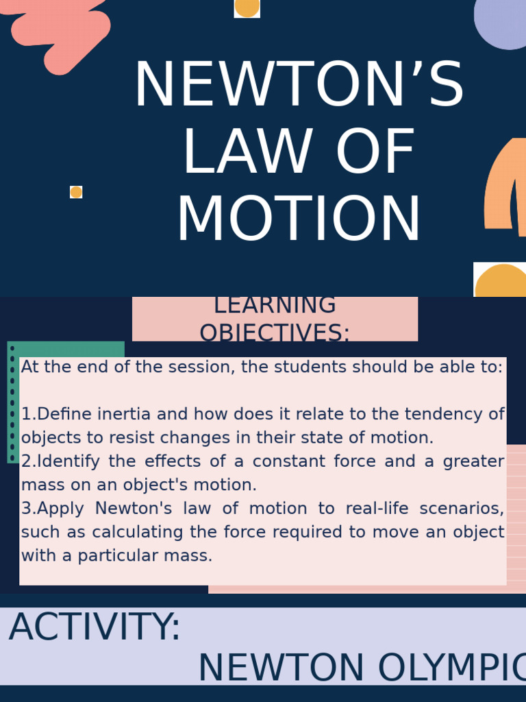 Force and Motion Teacher Presentation Colorful Illustrated | PDF ...