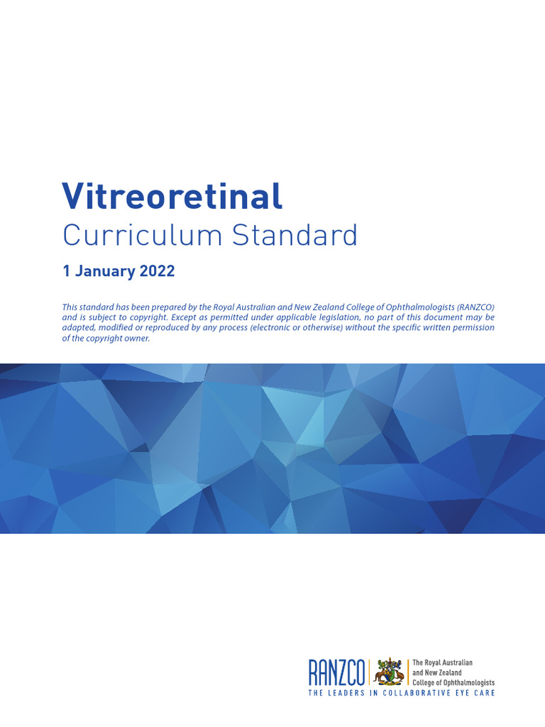 23 Vitreoretinal - Curriculum-Standard 2022 | PDF | Ophthalmology | Retina