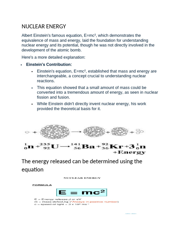 Nuclear Energy | PDF