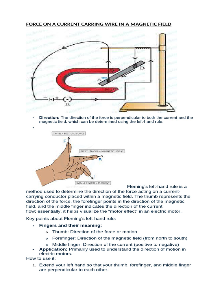 Force On A Current Carring Wire in A Magnetic Field | PDF | Electric ...