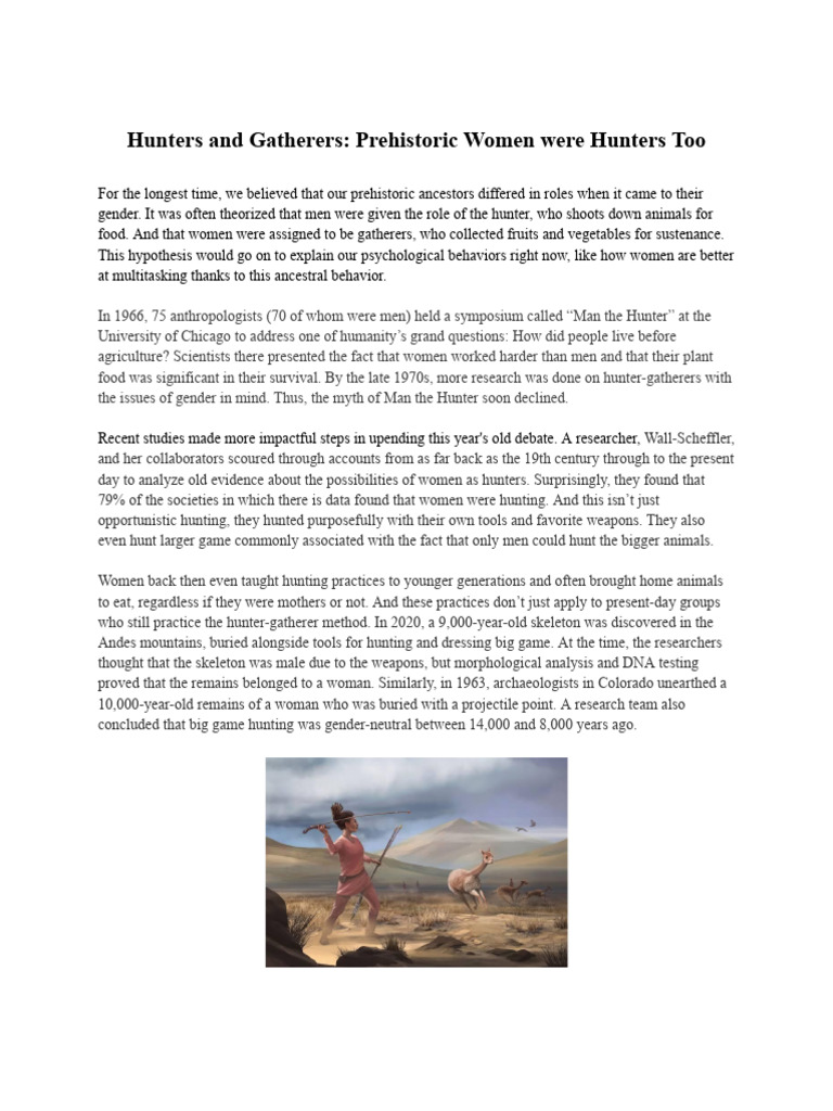 Hunters and Gatherers: Prehistoric Women Were Hunters Too | PDF ...
