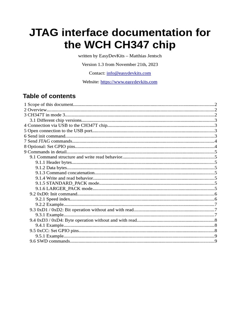 WCH Ch347 Jtag Interface (1.3) | PDF | Computer Data | Manufactured Goods