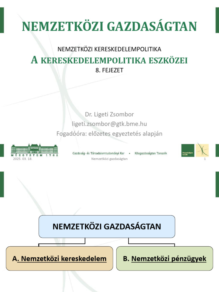 NKG-BME - 2025 - 03 - 18 - 8 - Fejezet - Vám | PDF