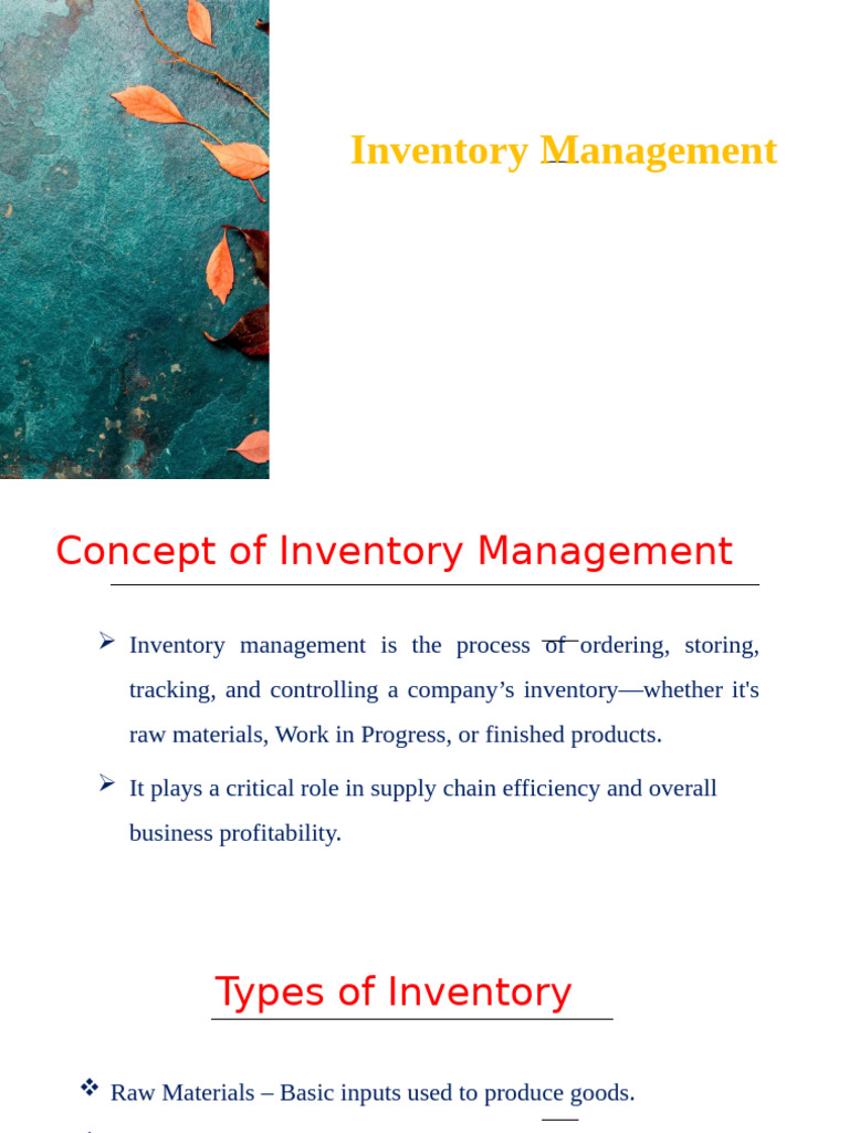 Inventory ManagementIV | PDF | Inventory | Financial Economics