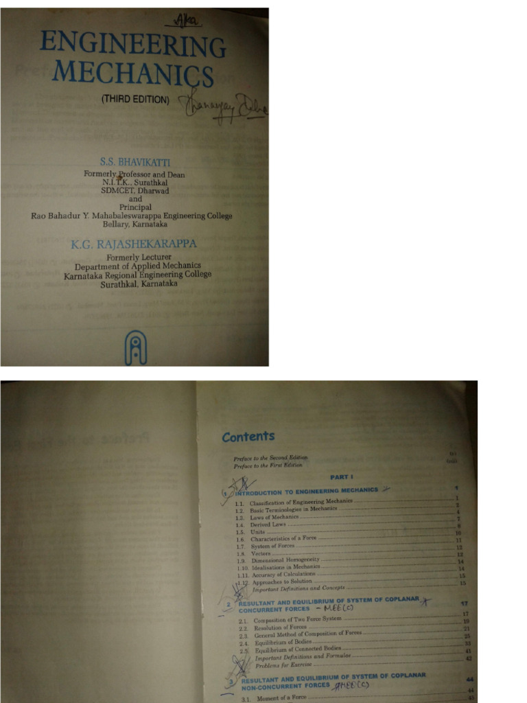 Engineering Mechanics by S.S Bhavikatti (Statics and Dynamics) | PDF