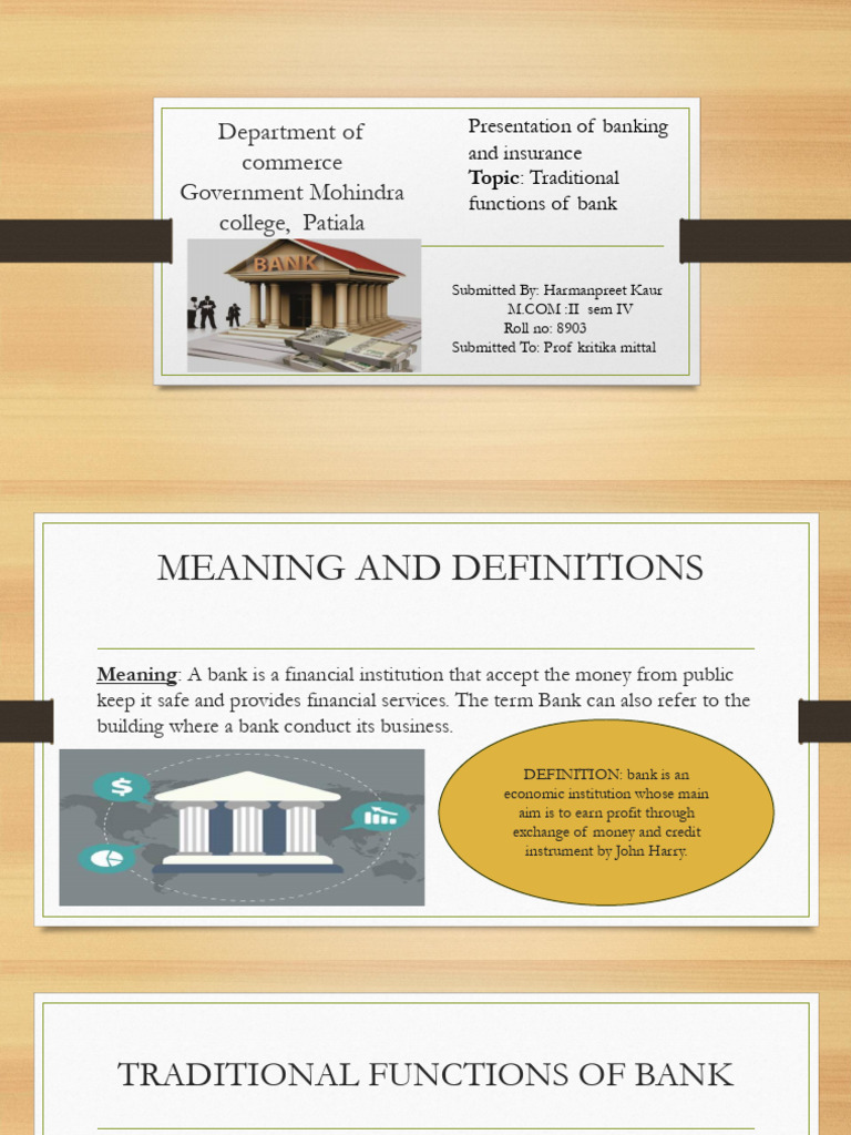 Traditional Banking Functions Explained | PDF | Banks | Line Of Credit