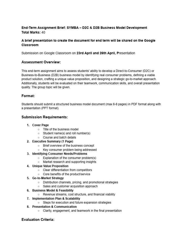 FYMBA - Scaling D2C & D2B Business Model Evaluation | PDF | Business ...