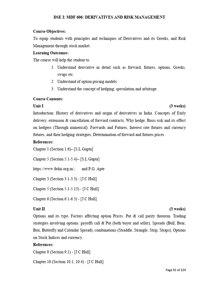 Derivatives and Risk Management | PDF | Greeks (Finance) | Option (Finance)