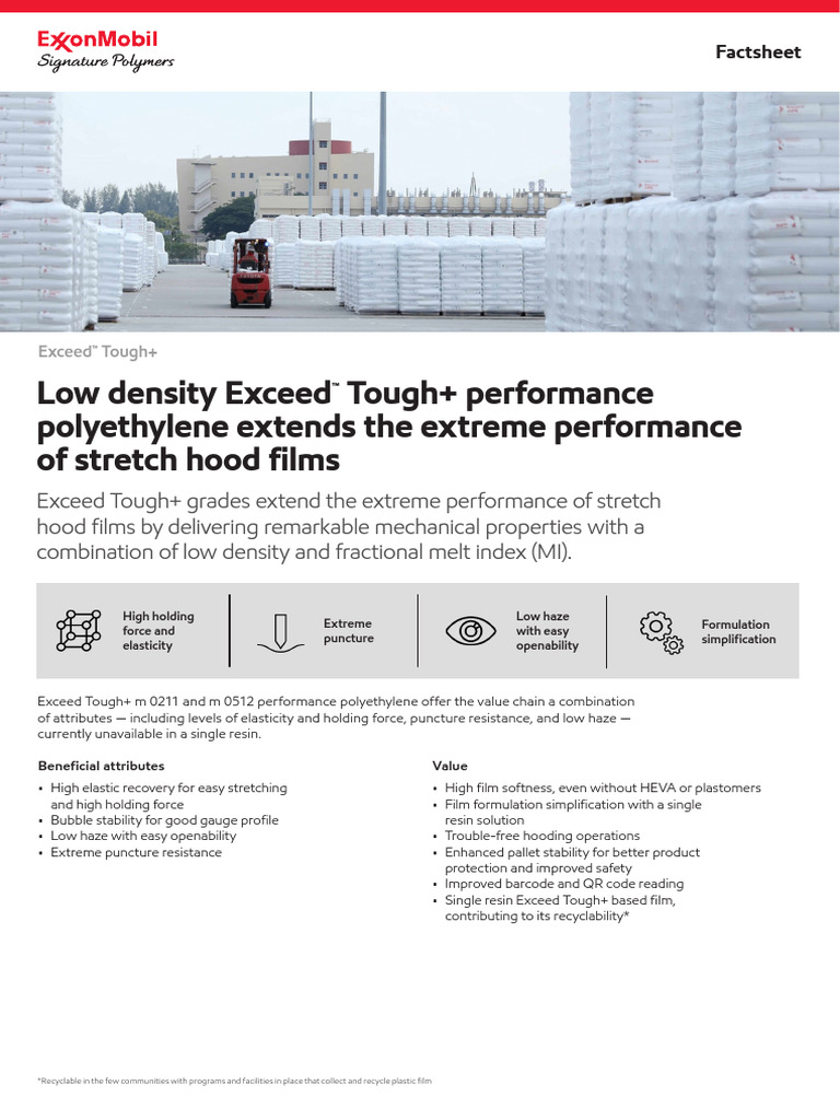 Factsheet Low Density Exceed Tough en | PDF | Polyethylene | Materials ...