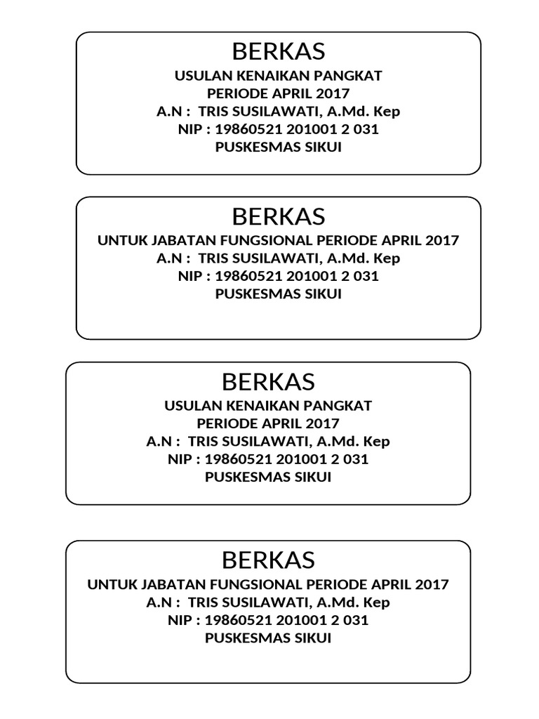 Berkas Kenaikan Pangkat Tris | PDF
