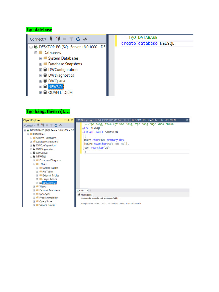 QTCSDL (3) - Thực hành câu lệnh QSL | PDF