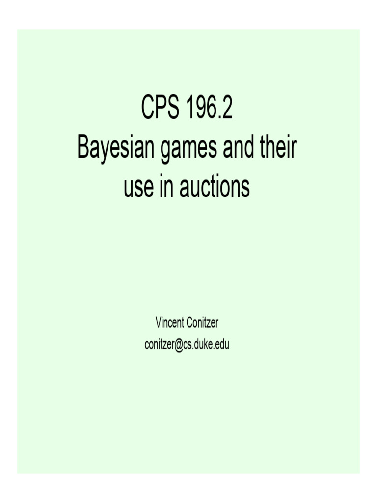 Ice Bayesian Games Auctions | PDF | Auction | Auction Theory